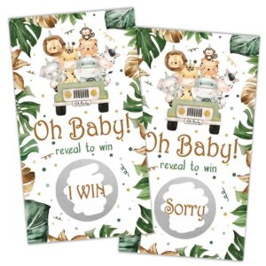 rewidparty woodland animal scratch off game cards（32 pcs） baby shower games raffle cards wedding bridal shower gift certificate scratch off cards family holiday games supplies for kids adults