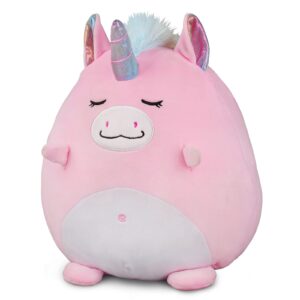 marsjoy 8" pink unicorn plush pillow toy squishy stuffed animal plushie pillow cute unicorn huggable toy kawaii soft cushion for girl kid children's day birthdays christmas