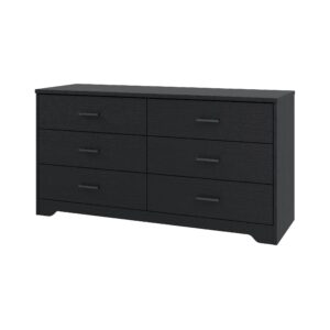 panana dresser for bedroom with 5/6 drawers, wooden chest of drawers, storage organizer unit dressers for bedroom, living room, hallway, nursery (black, 6 drawer)