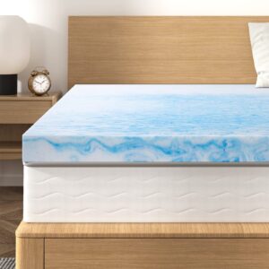 bedstory 3 inch memory foam mattress topper queen size, gel infused swirl memory foam bed topper for back pain relief, cooling mattress pad ergonomic design skin-friendly, certipur-us certified