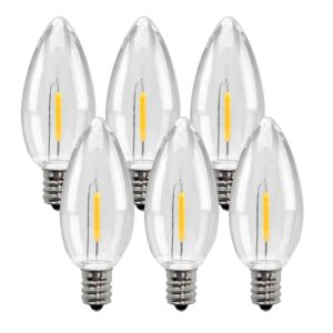 612 vermont shatterproof led window candle replacement bulbs, warm white 2700k, c26 bulb, e12 candelabra base (pack of 6)