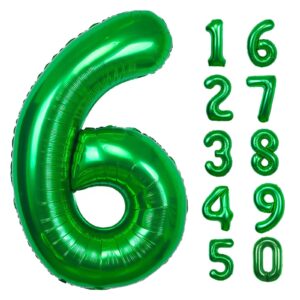 40 inch large green number 6 balloon extra big jumbo mylar foil helium balloons for 6 year old birthday party celebration decors graduations wedding anniversary baby shower supply engagement