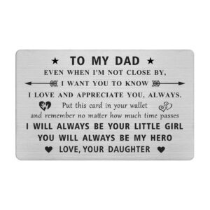 jzxwan dad card gifts, best dad gifts from daughter, i love my dad gifts, happy dad birthday card, hero dad present for men