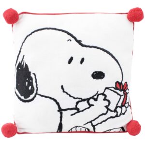 dandee peanuts | 14" officially licensed & collectible decorative pillow | snoopy, white