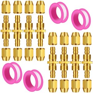 peryiter solid brass air hose repair fittings for id hose npt replacement reusable hose splicer air hose connectors repair kit with ptfe tape brass connect adapter (12 pcs, 1/4npt-1/4 inch)