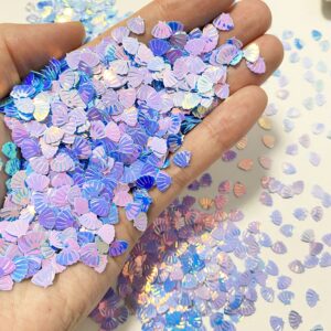 2000 pieces mermaid scallop party glitter pvc confetti for diy mold art nail artwork holiday engagement wedding bridal shower birthday valentines party decorations