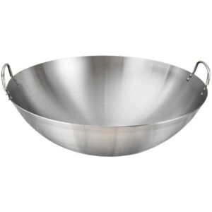 stobaza stainless steel wok pan, 34cm, nonstick, multipurpose, dishwasher safe