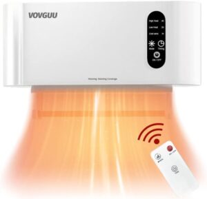 vovguu wall heater, electric space heater for bathroom 1500w, electrical wall mounted heater, remote control bathroom heater with towel rack, waterproof