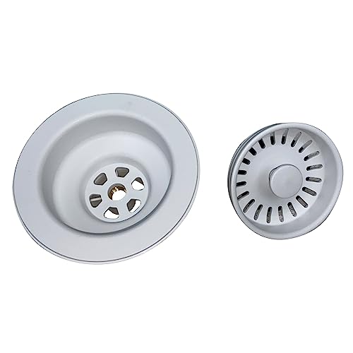 Nantucket 3.5KD-GCW Basket Strainer Kitchen Drain For Granite Composite Sinks - White