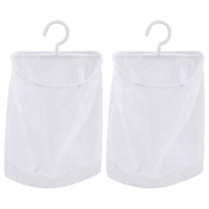 toy storage toys 2pcs hanging mesh bags with hook multi-functional mesh clothespin bags mesh storage bag mesh laundry hamper