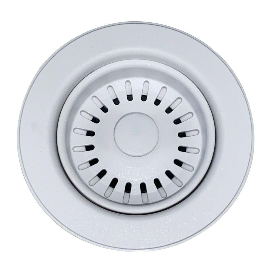 Nantucket 3.5KD-GCW Basket Strainer Kitchen Drain For Granite Composite Sinks - White