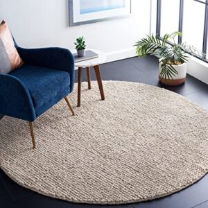 safavieh natura collection 8' round beige nat620b handmade wool area rug