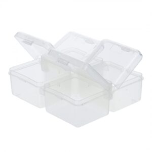 tooltreaux clear 4 compartment plastic pop top storage organizer