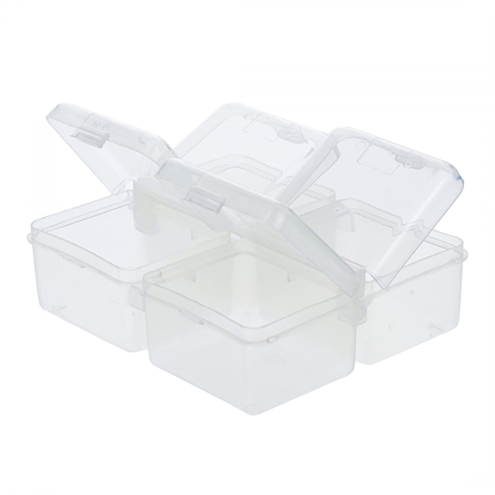 ToolTreaux Clear 4 Compartment Plastic Pop Top Storage Organizer