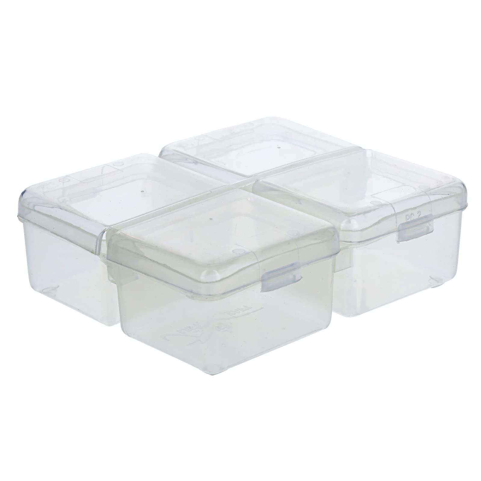 ToolTreaux Clear 4 Compartment Plastic Pop Top Storage Organizer