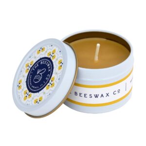 the beeswax co southwest travel candle tin - natural honey scented - long-lasting & eco-friendly - cotton wick - slow burning - hand poured pure organic bees wax - 4oz candles - 2.5 x 1.5