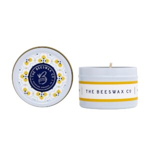 The Beeswax Co Southwest Travel Candle Tin - Natural Honey Scented - Long-Lasting & Eco-Friendly - Cotton Wick - Slow Burning - Hand Poured Pure Organic Bees Wax - 4oz Candles - 2.5 x 1.5