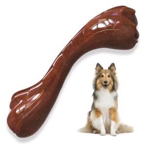 dog toys for aggressive chewers, indestructible durable dog chew toys, non-toxic food grade nylon dog bone toy reduces boredom, tested by labrador, golden retriever, more small medium and large breed