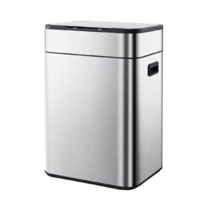 elpheco stainless steel kitchen trash can 13 gallon motion sensor trash can without inner bucket, large capacity automatic kitchen waste bin with lid