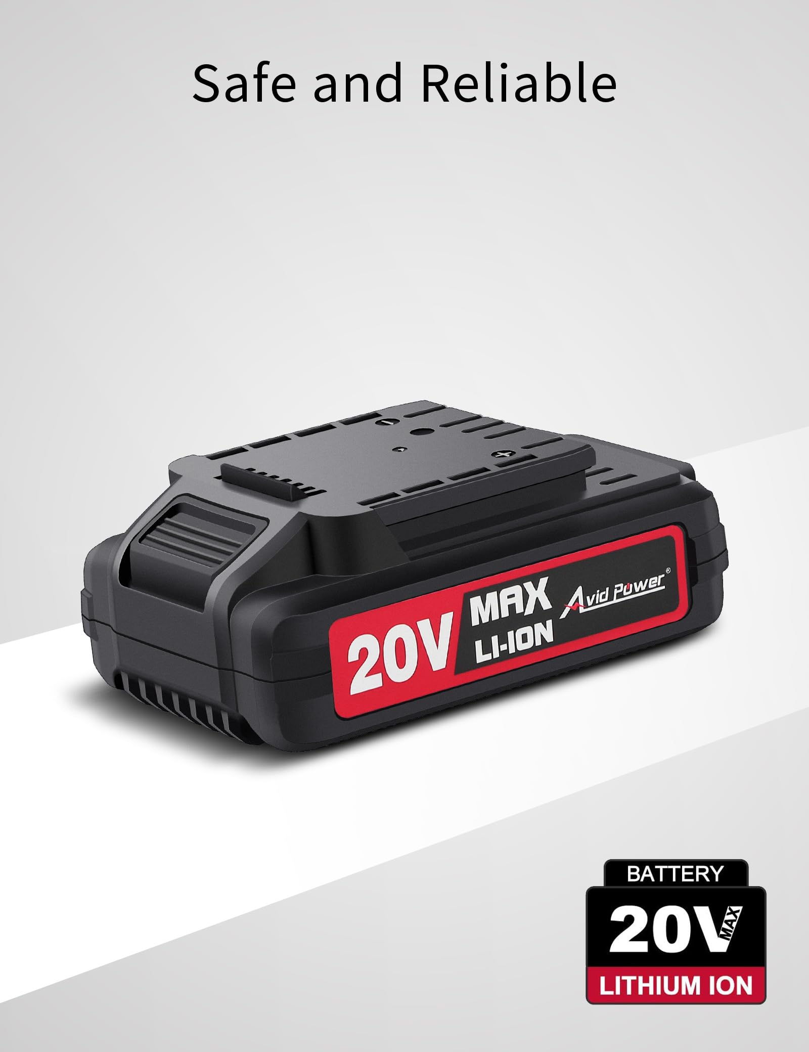 AVID POWER 20V MAX 2.0 Ah Lithium Ion Rechargeable Battery, Only Fit for Specified 20V Cordless Tools (See Below for Specific Tools Adapted)