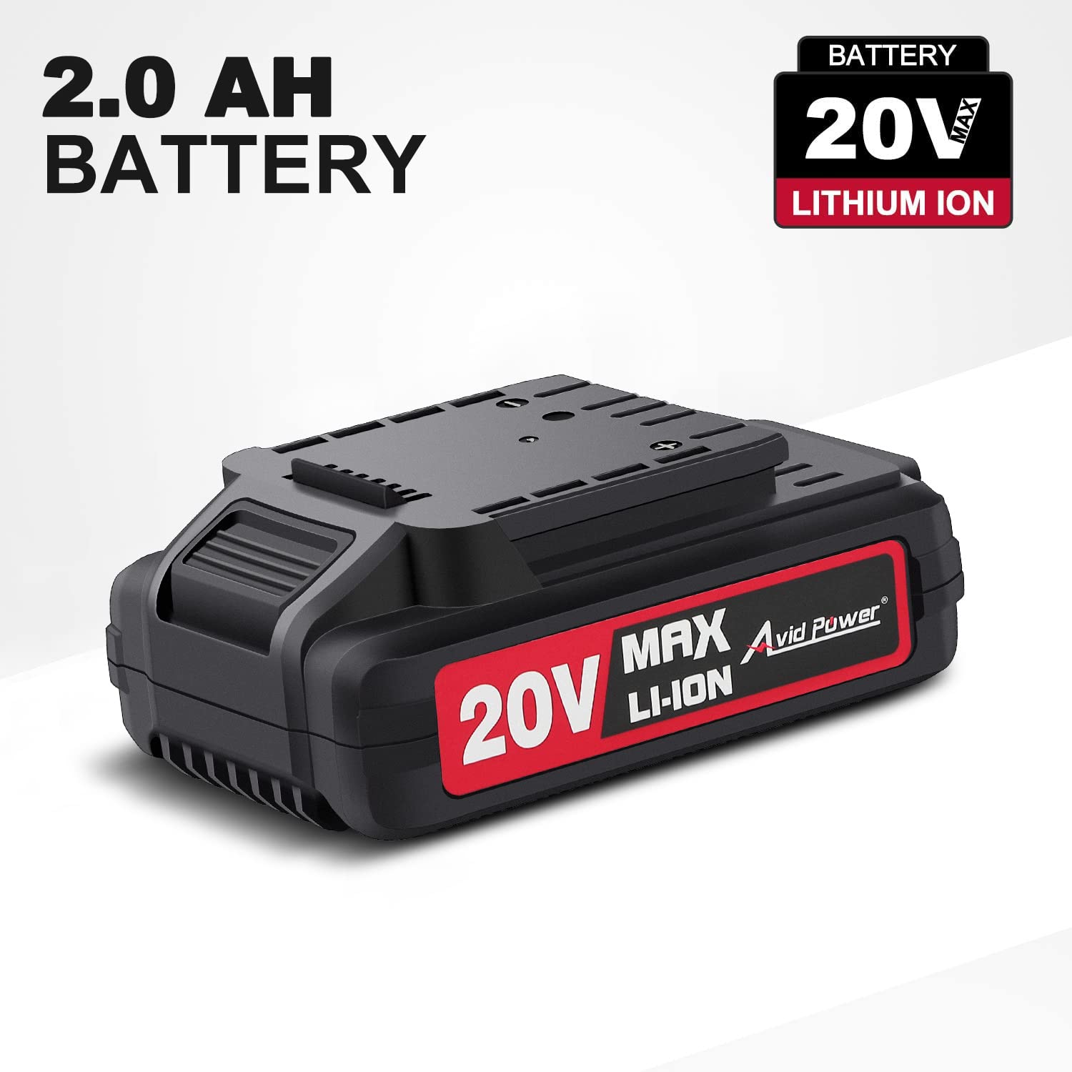 AVID POWER 20V MAX 2.0 Ah Lithium Ion Rechargeable Battery, Only Fit for Specified 20V Cordless Tools (See Below for Specific Tools Adapted)