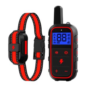 dogstop dog training collar electric dog collar with 4 training modes and rechargeable remote waterproof range 3300ft for small medium large dogs(red)