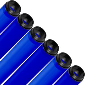 kastlite t8 fluorescent safety sleeves | 46-3/8" royal blue color tube guards with end caps | fits t8 lamps only | 1-1/4" diameter fluorescent light diffuser covers & lighting accessory| 4 pack