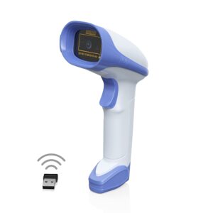 ambir br200 wireless/usb barcode scanner: supports-1d,2d,pdf417, & qr barcodes. os: win, mac, linux, android-white/blue