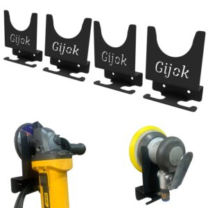 gijok angle grinder holder tool wall mount bracket for 5inch grinder, 4pcs impact wrench wall holder, angle grinder storage rack for angle grinders, cutters, polishers etc