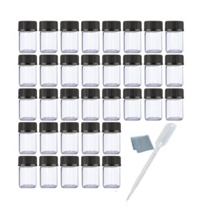 elfenstall- 50pcs 2ml empty mini clear glass bottles container jars small samples vial with orifice reducer and black caps for chemistry lab essential oil perfume diy sample liquid