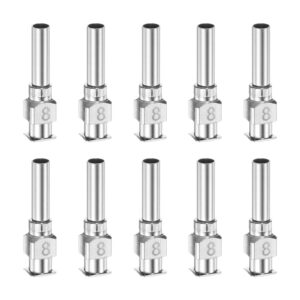 harfington 10pcs 8gauge stainless steel dispensing needles, 1/2" all metal glue needle tube blunt tips luer lock for thick liquids, ink, glue, lab use