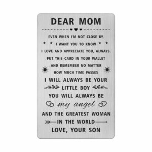 sousyokyo mom christmas card from son, thank you mom wallet card from son, personalized mom wedding birthday gift from son, unique mom long distance present