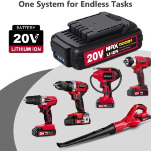 AVID POWER 20V MAX 2.0 Ah Lithium Ion Rechargeable Battery, Only Fit for Specified 20V Cordless Tools (See Below for Specific Tools Adapted)