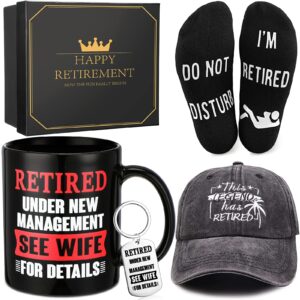 sieral retirement gift set for men funny guys retired gifts include mug baseball cap socks keychain with gift box