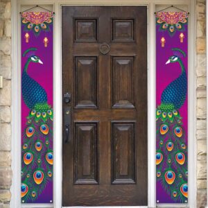 diwali porch banner deepavali peacock indian festival of lights party front door sign wall hanging banner decoration