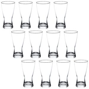 discount promos pilsner glasses 13.25 oz. set of 12, bulk pack - made in the usa, perfect for hotels, restaurants, bars and even party favors - clear