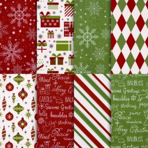 whaline 160 sheet christmas tissue paper folded flat vintage red green xmas wrapping paper snowflake gift wrapping tissue paper rustic art paper crafts for diy gift bags xmas winter new year party