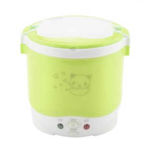 small rice cooker,12v portable travel rice cooker for car, cooking heating and keeping warm function, can be used as a electric lunch box(green)