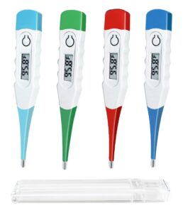 bestwya oral thermometer, digital thermometer for oral, rectal or under arm use (a, pack of 4)