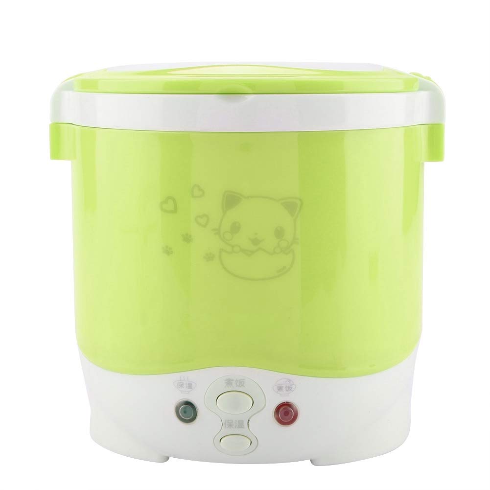 TOPINCN 12V Car Rice Cooker, Portable Mini Rice Cooker 2 Cup Uncooked, 1L Small Electric Rice Cooker and Steamer, Travel Rice Cooker for 2 People, for RV, Truck, Camp Trip,