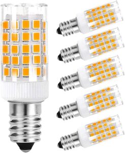 ssxbf e14 led light bulbs, e14 european base bulb, 4w equivalent 40w incandescent bulb, warm white 3000k, 350lm,5-pack