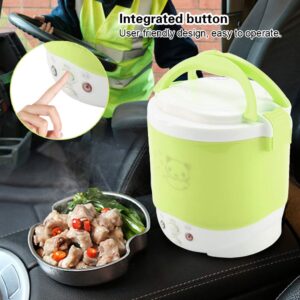 TOPINCN 12V Car Rice Cooker, Portable Mini Rice Cooker 2 Cup Uncooked, 1L Small Electric Rice Cooker and Steamer, Travel Rice Cooker for 2 People, for RV, Truck, Camp Trip,