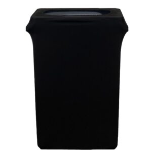 your chair covers - 23 gallon spandex slim jim narrow trash can cover - black