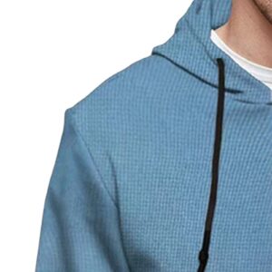 Maiyifu-GJ Color Block Hoodies for Men Casual Patchwork Gym Hooded Sweatshirt Long Sleeve Contrast Color Pullover Hoodie (Blue,X-Large)