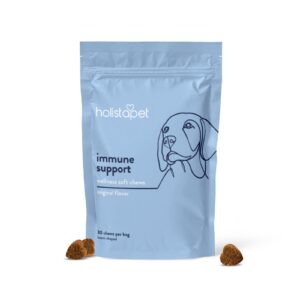 holistapet immune support soft dog chew treat supplement - organic chews to support hip, joint, heart, gut & physical performance with vitamin c for immune systems - natural flavor treats 30ct