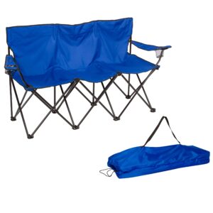 trademark innovations triple style tri steel frame camp chair, blue