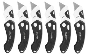 zimpty zy300 6-pack folding utility knife quick-change sk5 box cutter for cartons, cardboard and boxes, back-lock mechanism