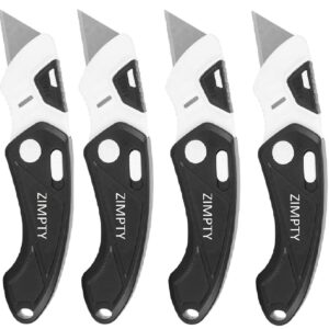 ZIMPTY ZY300 6-Pack Folding Utility Knife Quick-change SK5 Box Cutter for Cartons, Cardboard and Boxes, Back-lock Mechanism