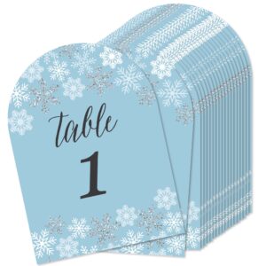 big dot of happiness winter wonderland - snowflake holiday party and winter wedding double-sided 5 x 7 inches cards - table numbers - 1-20