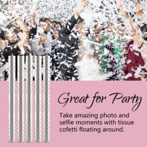 BATTIFE 40Pack White Confetti Wands, 14 Inch Tissue Paper Confetti, Flick Flutter Sticks for Wedding, Celebrations, Anniversary, Birthday, Graduation Party